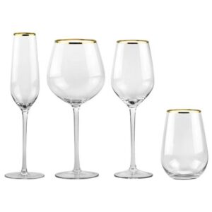 Gold Rim Water Glass - Glassware Hire, Gold Glassware Hire - Arden Hire