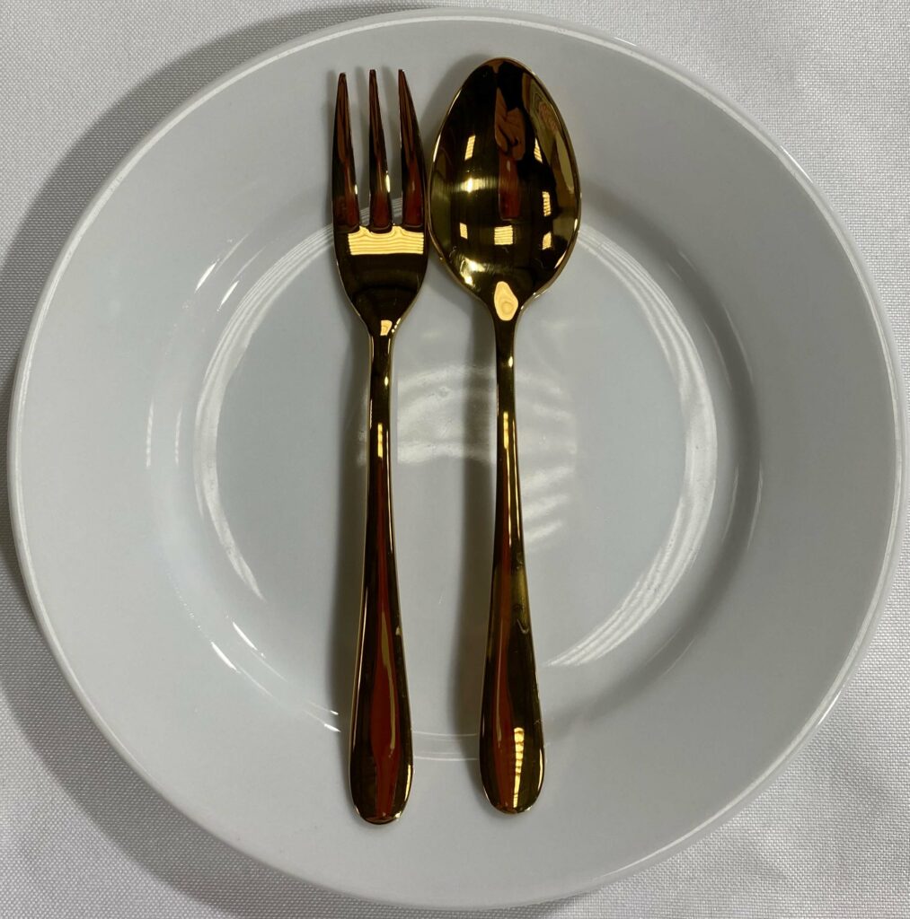 Gold Cake Fork - Cutlery Hire, Gold Cutlery Hire - Arden Hire